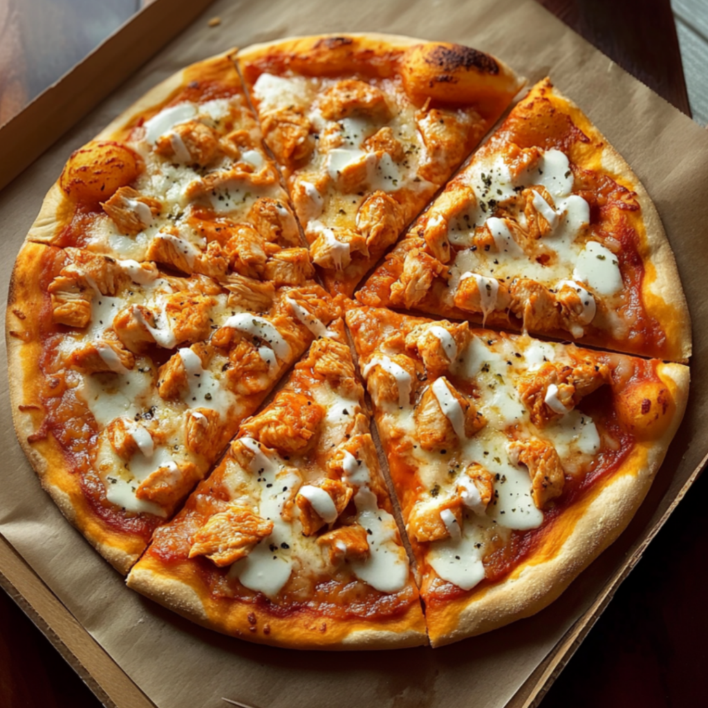 Buffalo Chicken Pizza Perfect for Friday Nights - flavorfitkitchen.com